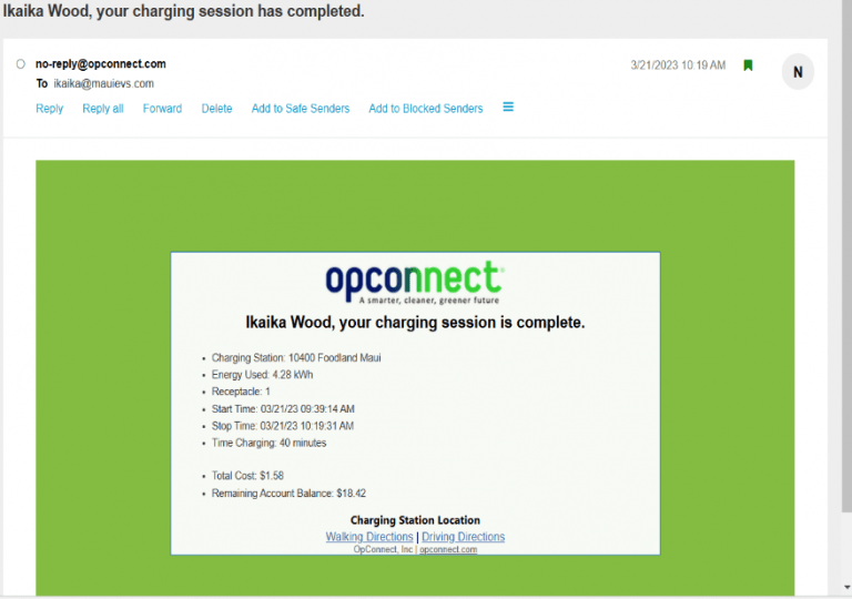 OpConnect Electric Vehicle Charging System - Maui EVs